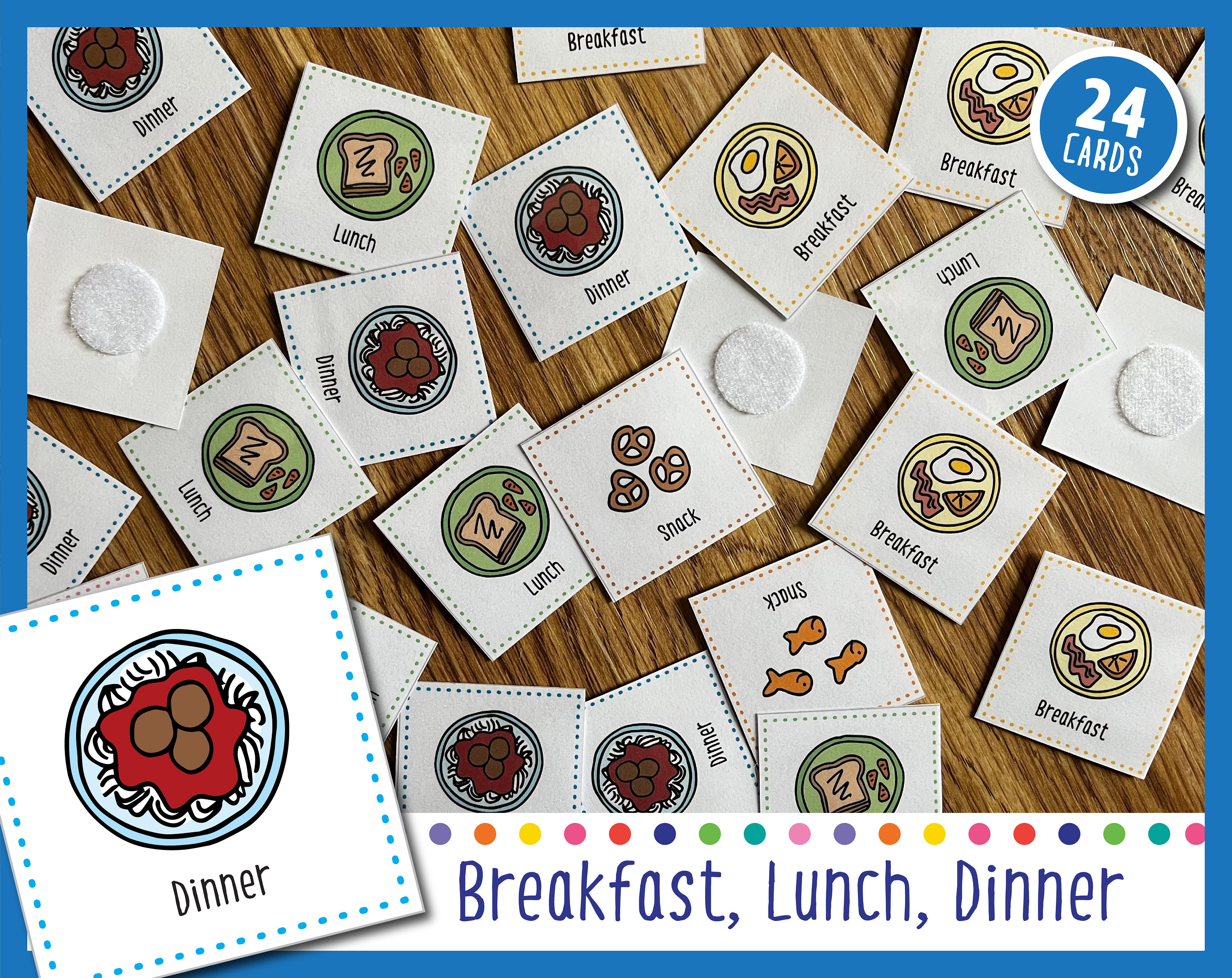 Breakfast Lunch Dinner Visual Cards - Etsy
