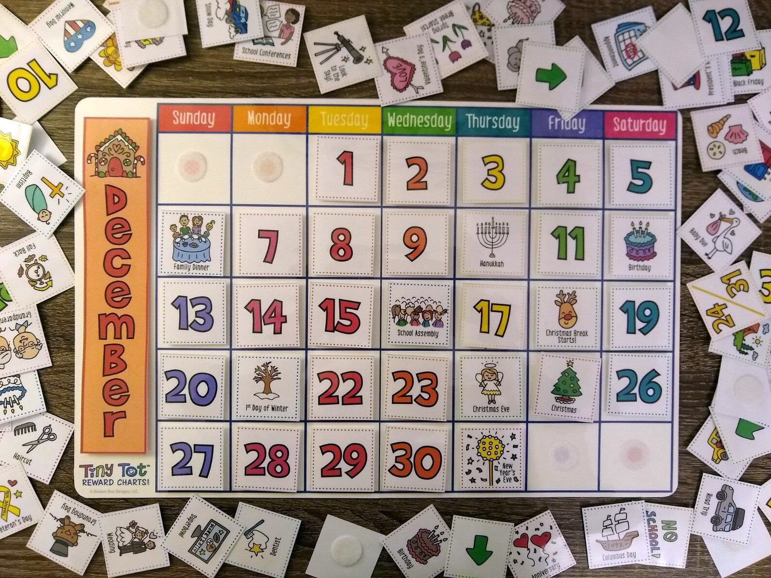 Calendario visual mensual (incluye 132 tarjetas), calendario perpetuo ...