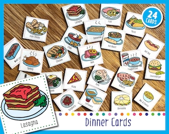 Weekly Meal Plan and Meal Cards Food Chart With Picture Images for Kids ...