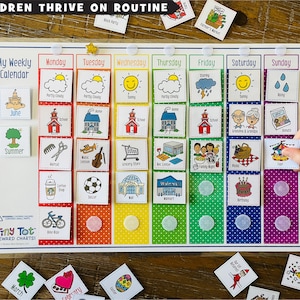 Kids Visual Calendar & Routine Cards | Weekly Visual Calendar for ...