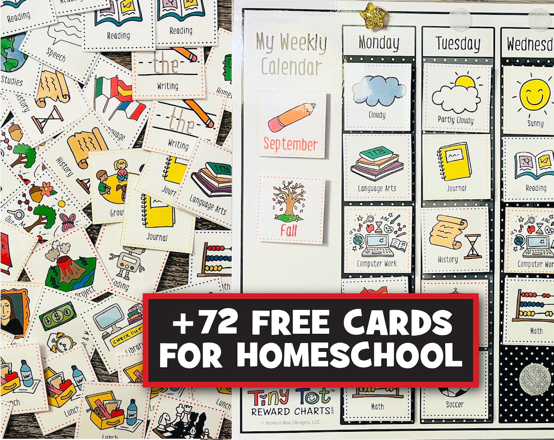 Homeschool Visual Calendar & Routine Cards | Weekly Visual Calendar for ...