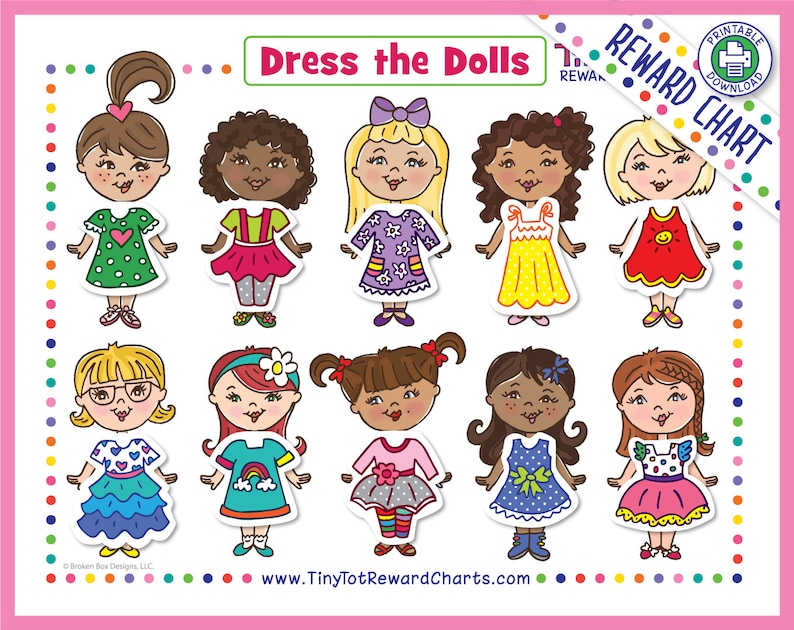 Dress the Dolls Reward Chart printable Download - Etsy