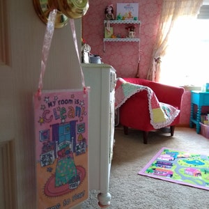 Clean/messy Room Door Hanger (girls Version) - Etsy