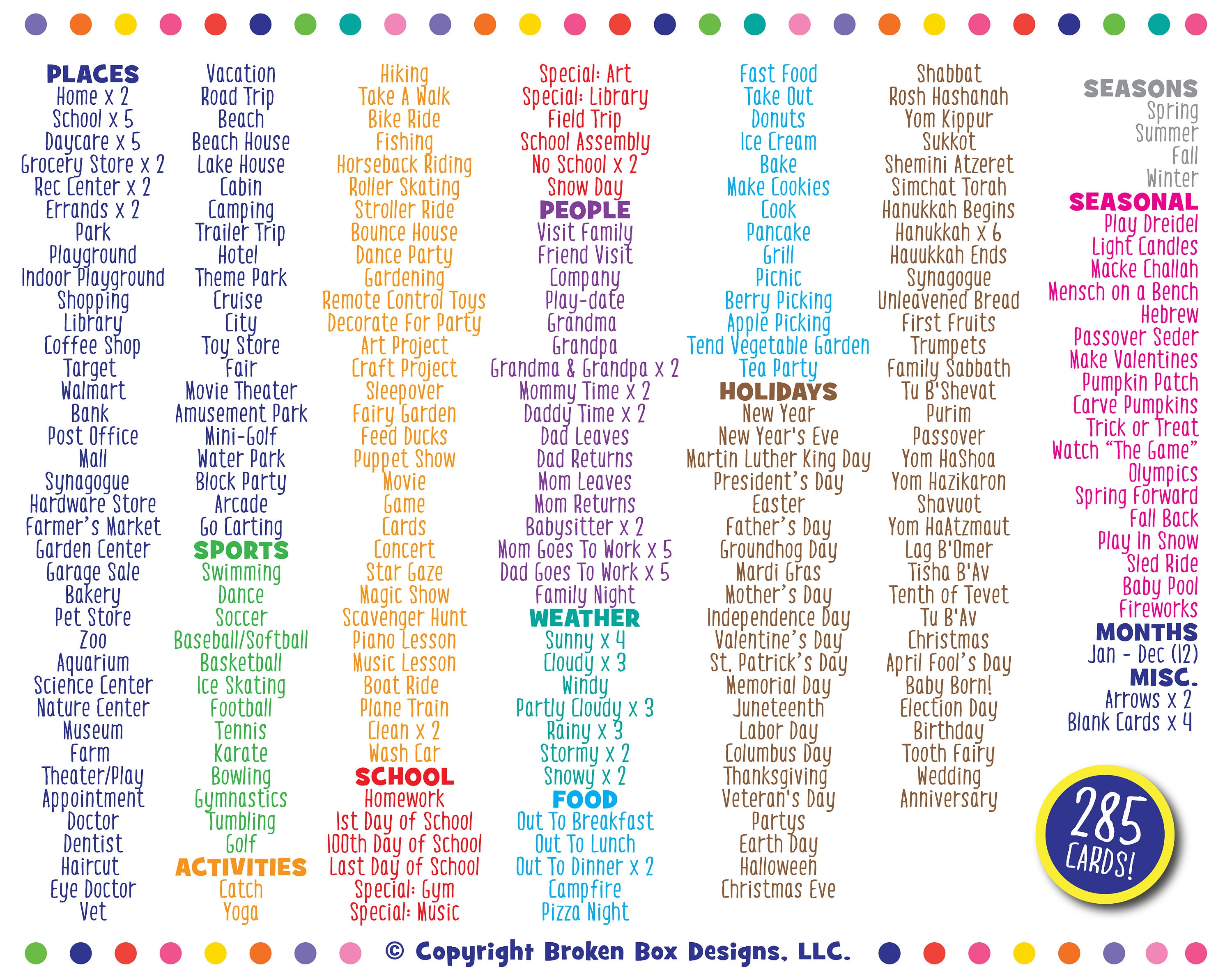 Jewish Visual Calendar & Activity Cards | Weekly Visual Calendar for ...