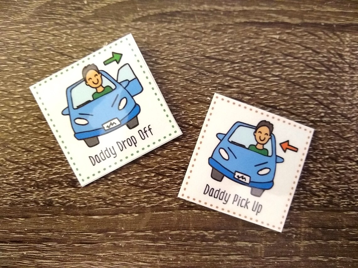 Drop Off/pick up cards for Weekly Calendar - Etsy