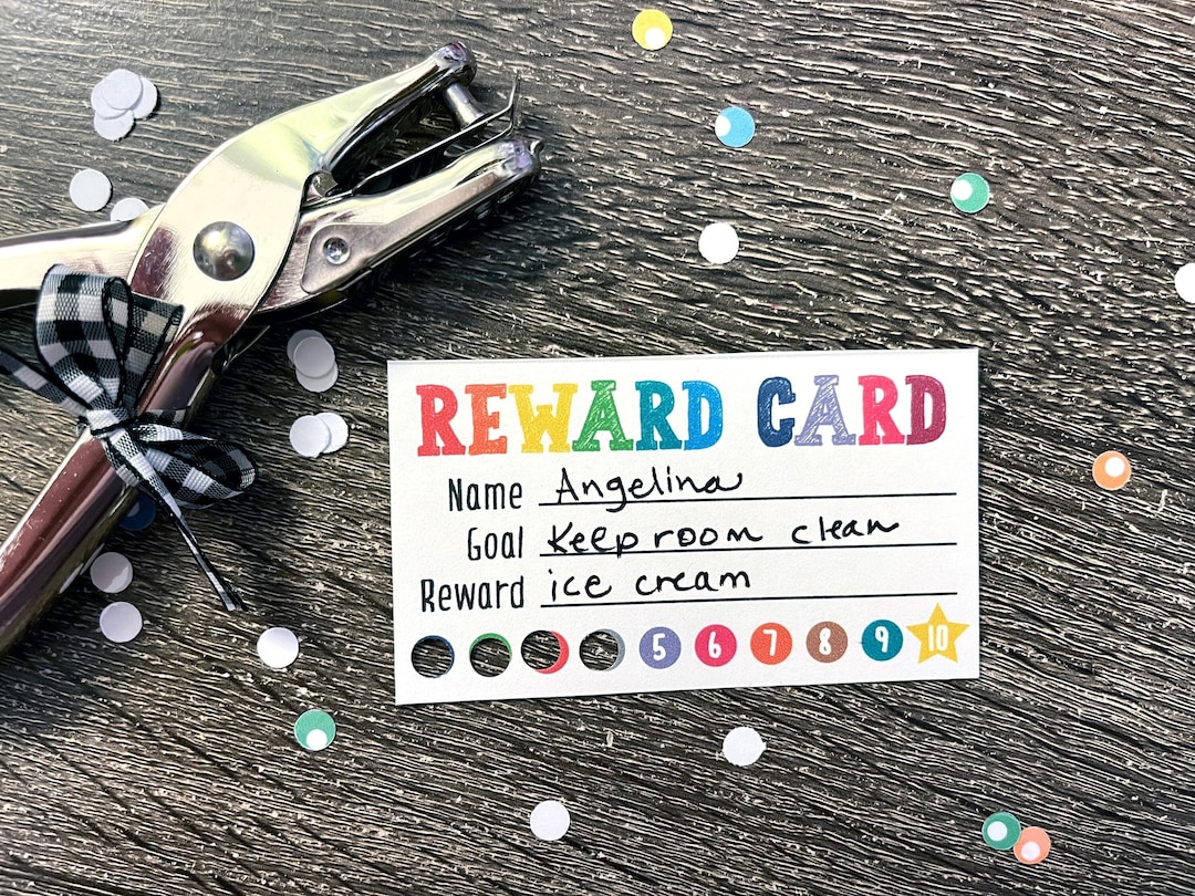 Reward Punch Card Set + Hole Punch Included! - Etsy