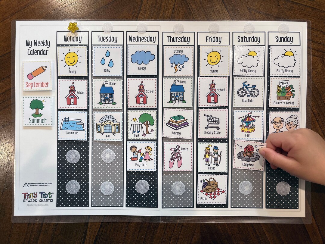 Black & White Weekly Visual Calendar (includes 264 Cards) - Etsy