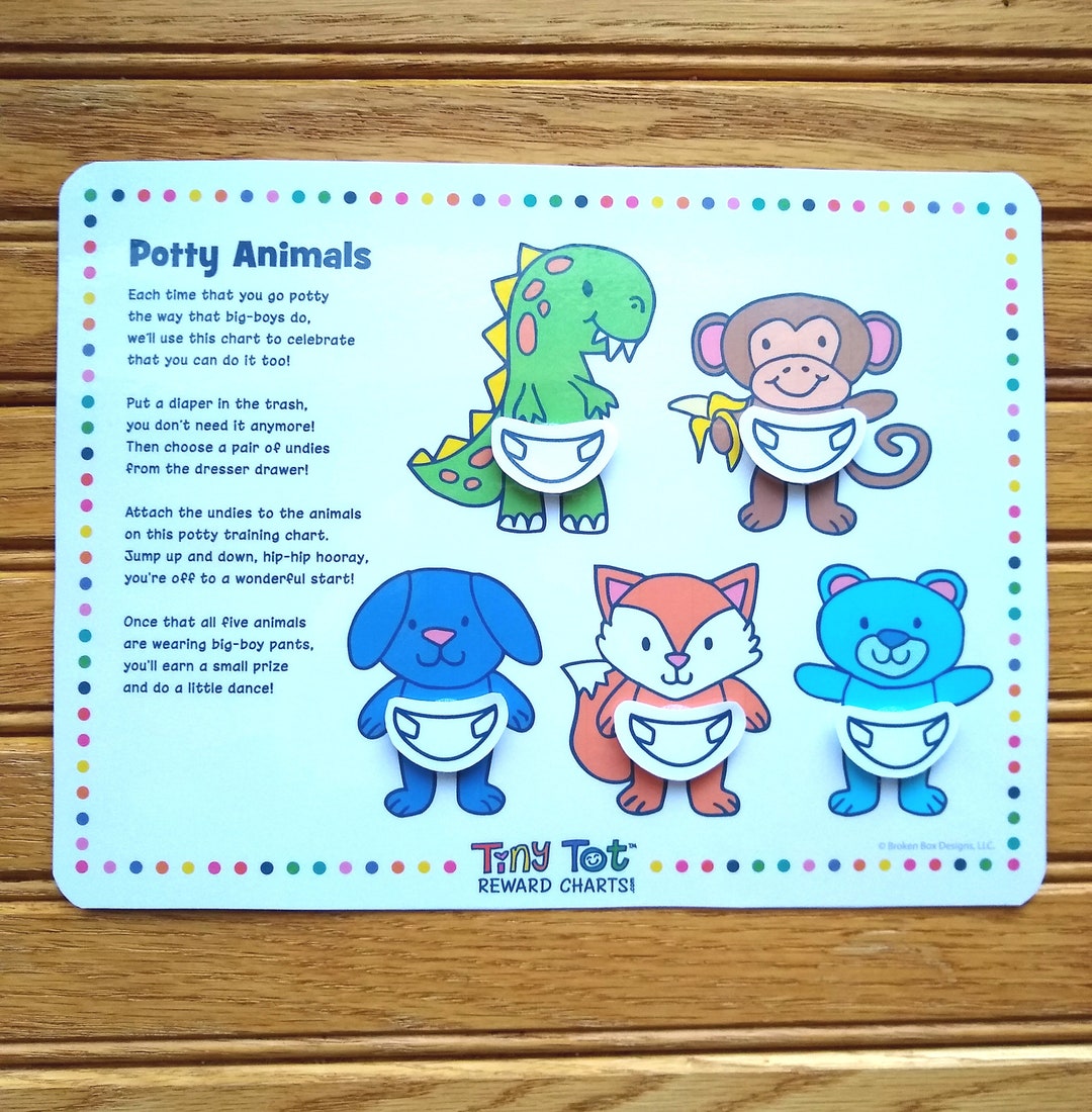 Boys Potty Animals (potty Training Reward Chart for Boys) - Etsy