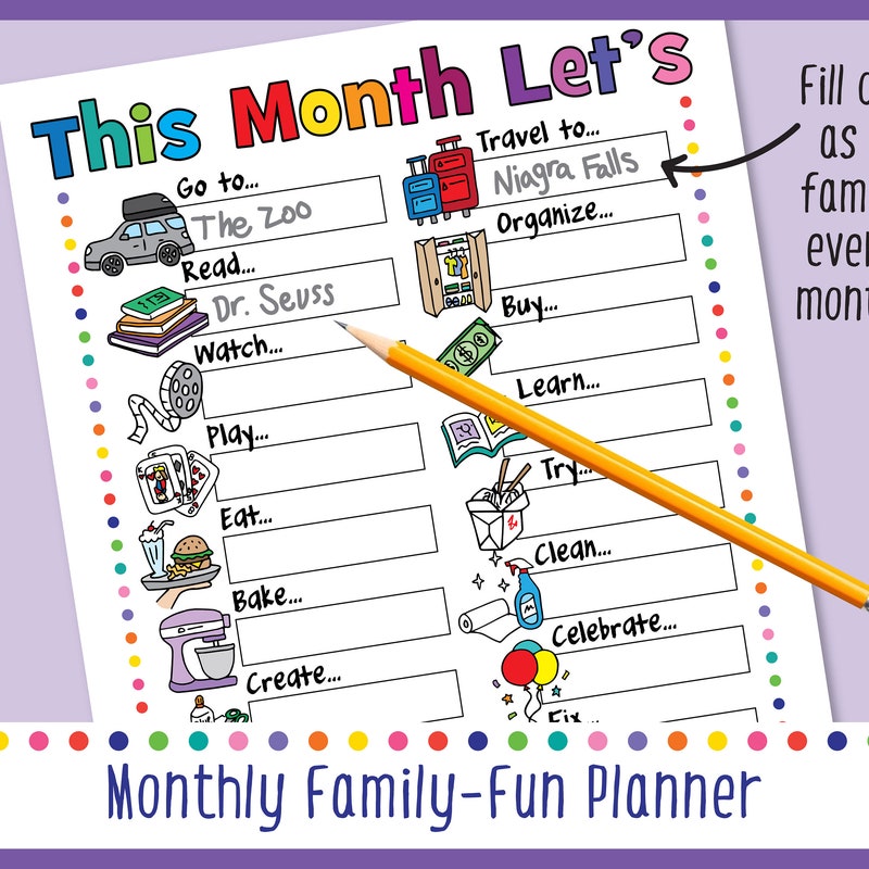 Family Fun Planner - Etsy