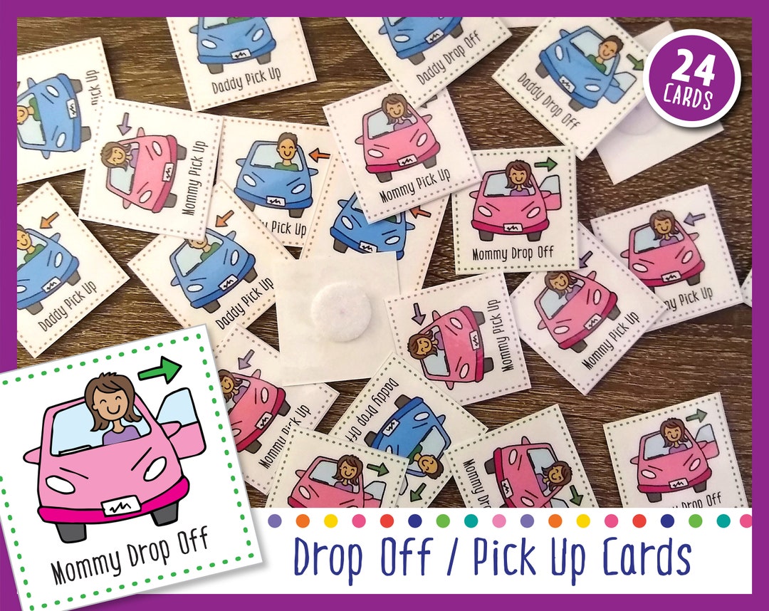 Drop Off/pick up (cards for Weekly Calendar) - Etsy