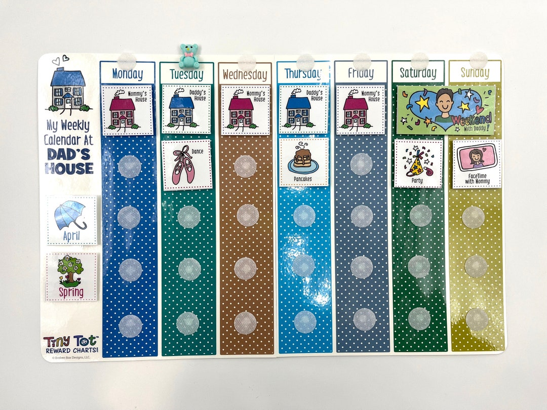 Co-parenting Weekly Visual Calendar (includes 310 Cards), Divorce ...