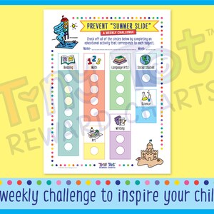 Prevent "summer Slide" Weekly Challenge Checklist - Etsy