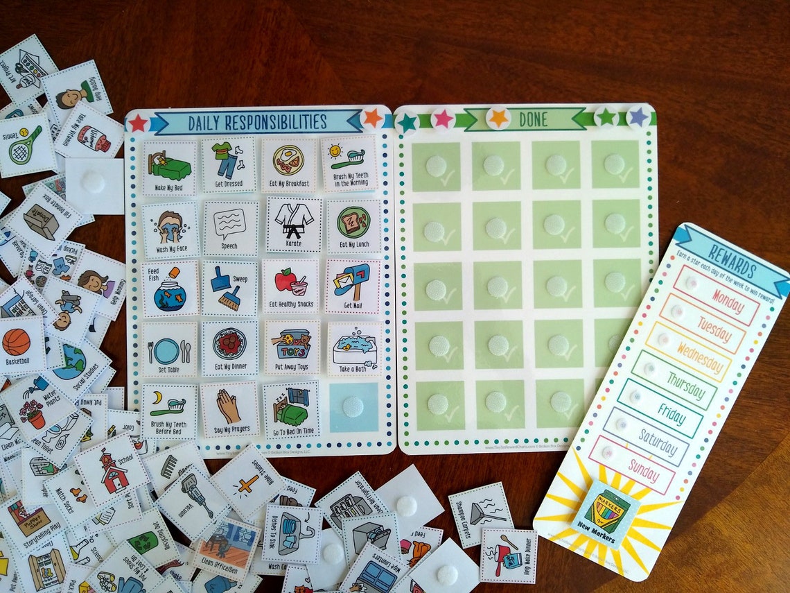 Responsibilities & Rewards Visual Chart for Boys 188 Cards | Etsy