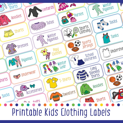 Printable Drawer Labels for Kids Clothes - Etsy
