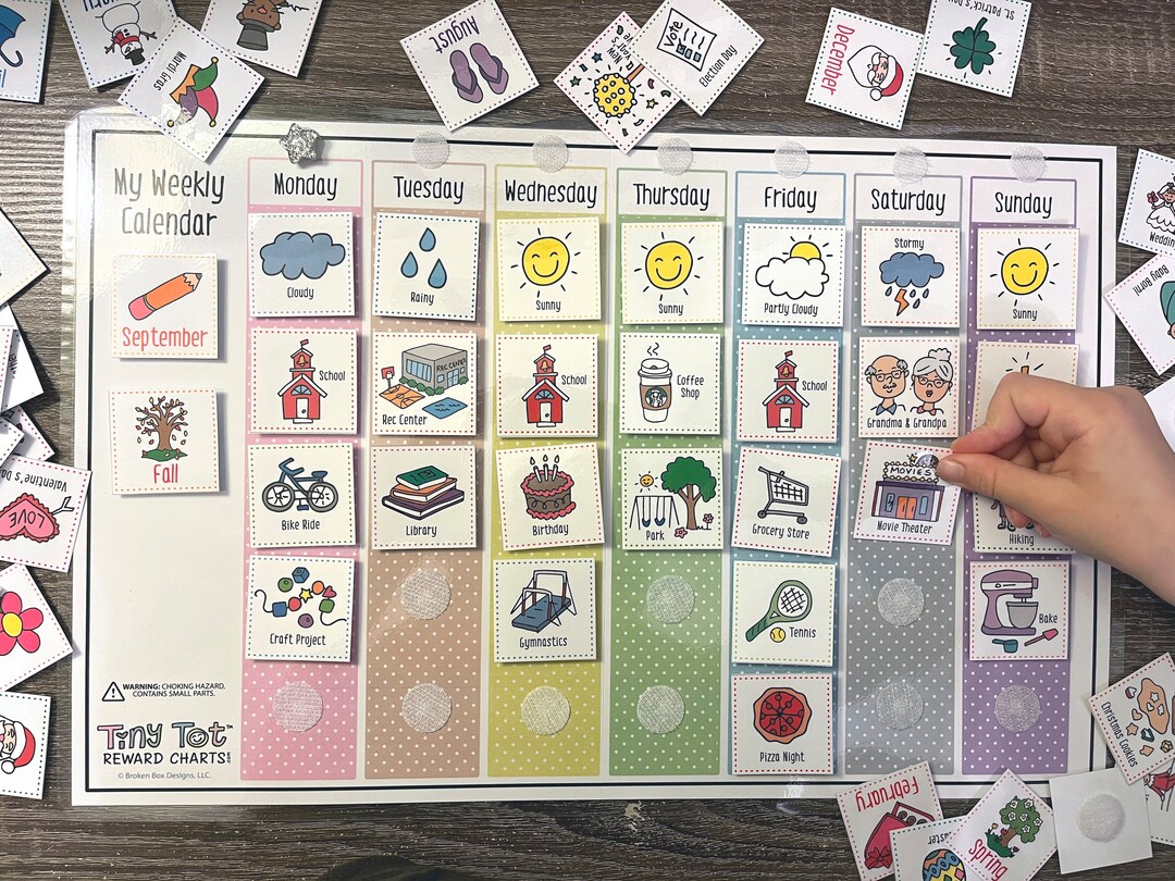 Pastel Weekly Visual Calendar (includes 264 Cards) - Etsy