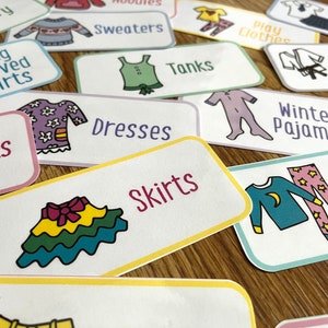 Kids Clothing Storage Labels With Pictures | Clothing Labels | Clothes ...