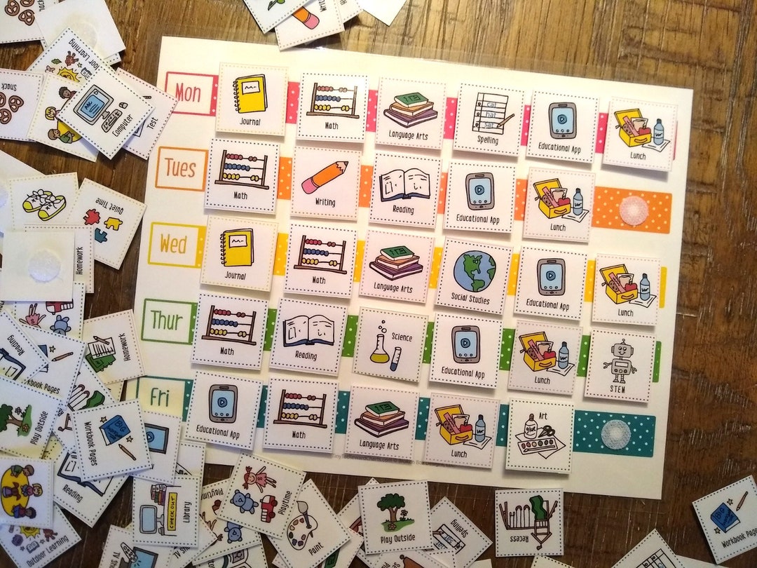 Homeschool Weekly Calendar & 120 Cards - Etsy