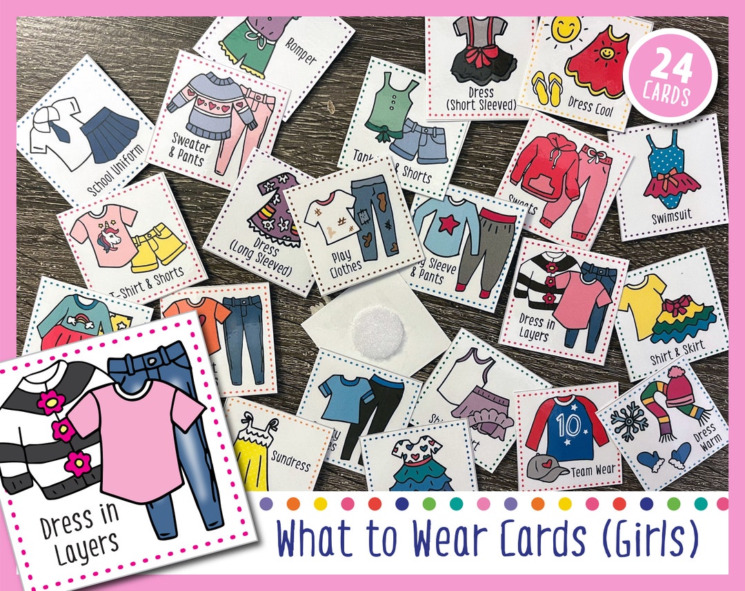 What to Wear Cards (girls) - Etsy