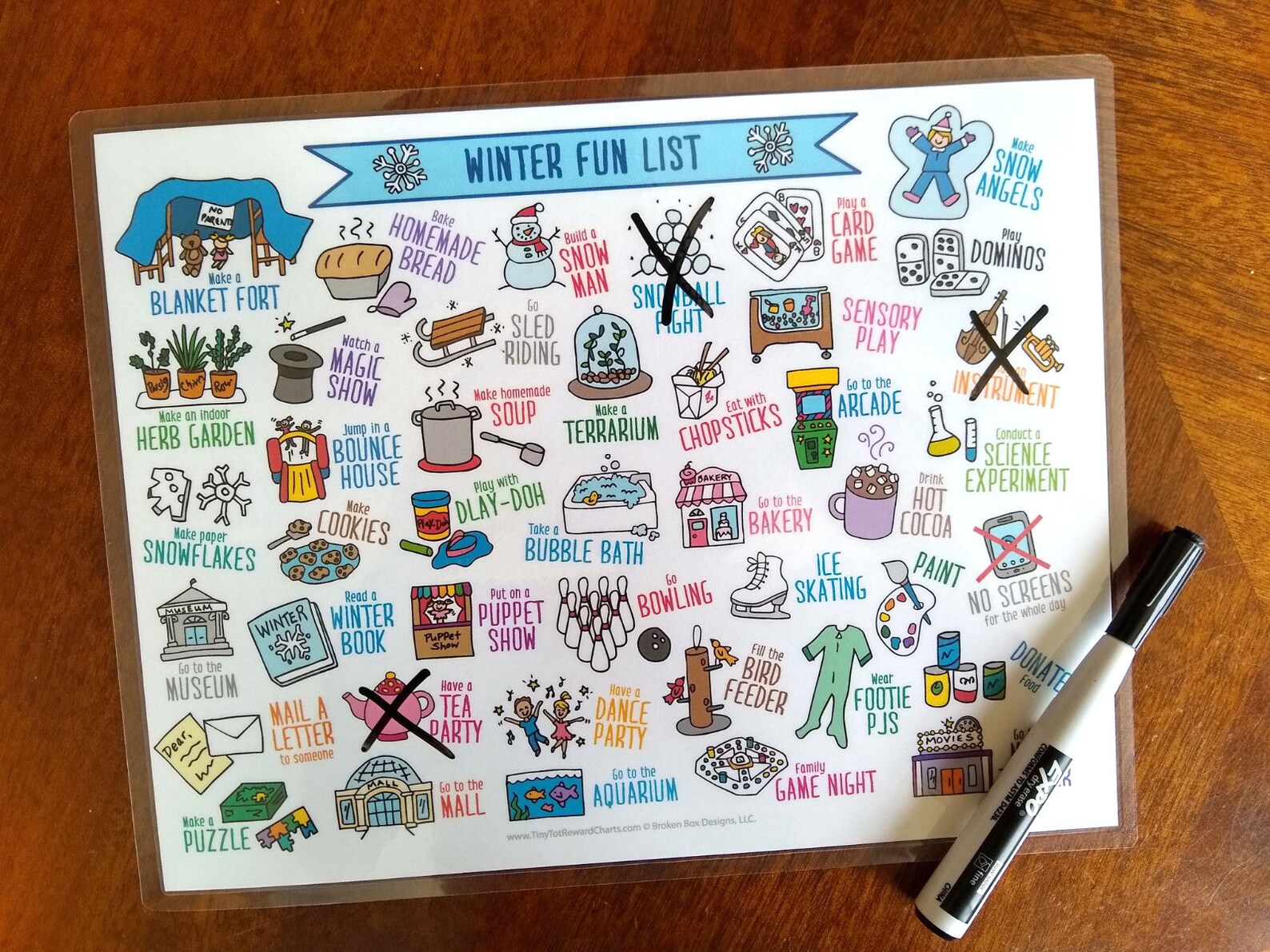 Set of 4 Dry-erase Seasonal Fun Lists (spring, Summer, Fall, Winter) - Etsy