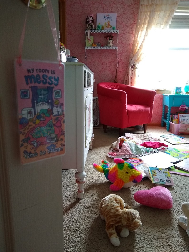Clean/messy Room Door Hanger (girls Version) - Etsy