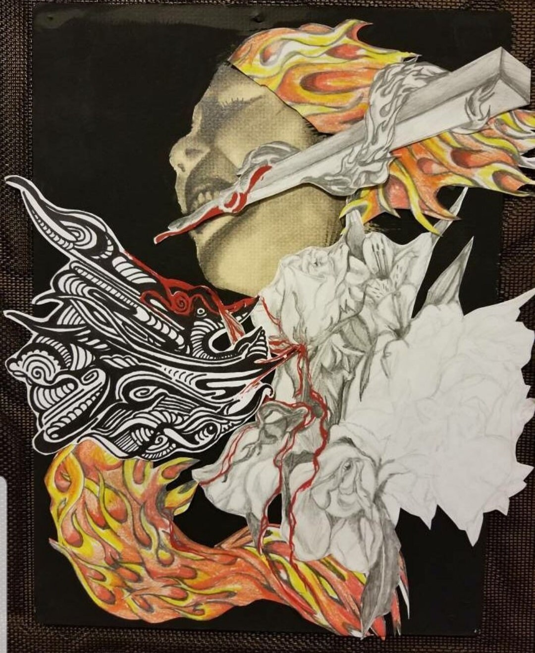 Original Artwork. Handmade Collage. Ink, Colored Pencil. Graphite ...