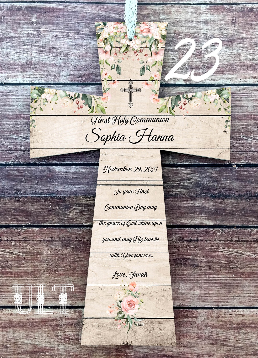 Personalized First Communion Cross Gift for Girls - Etsy