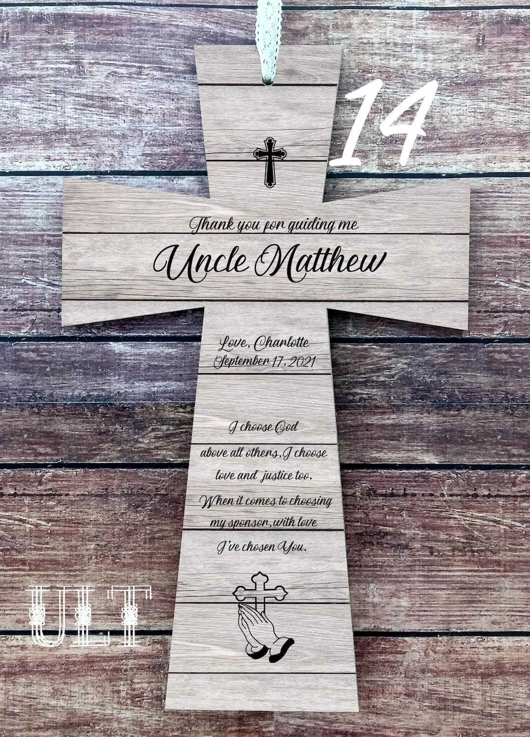 Personalized Confirmation Sponsor Gift: Wooden Cross With Poem - Etsy