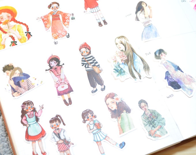 Berry/ Paper Girl Stickers / Watercolor Illust / 4color / 40sheets - Etsy