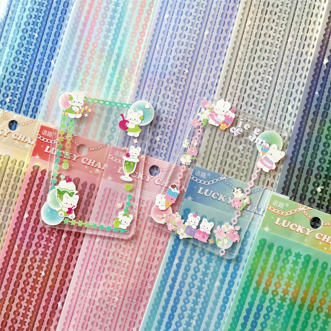 Chain Frame Photocard Stickers Sheet Stickers for Photocards Toploader ...