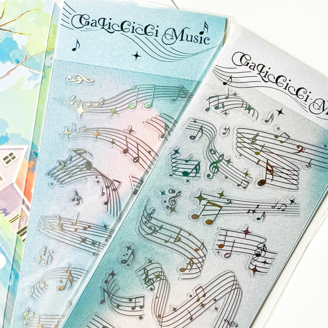 Musical Notation Note Laser Stickers Sheet Stickers for Photocards ...