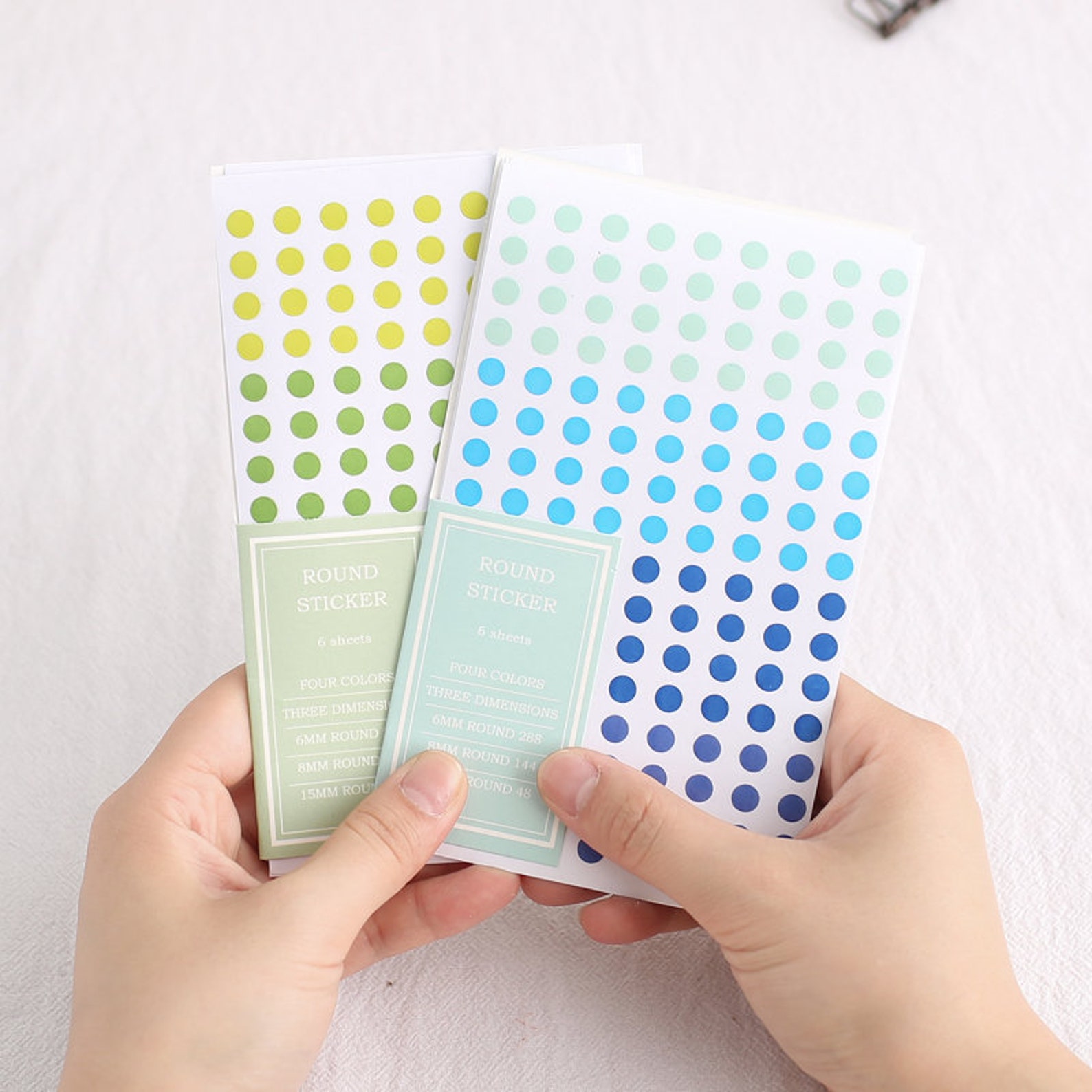 6 feuilles autocollant rond 4 couleurs 3 tailles Stickers | Etsy