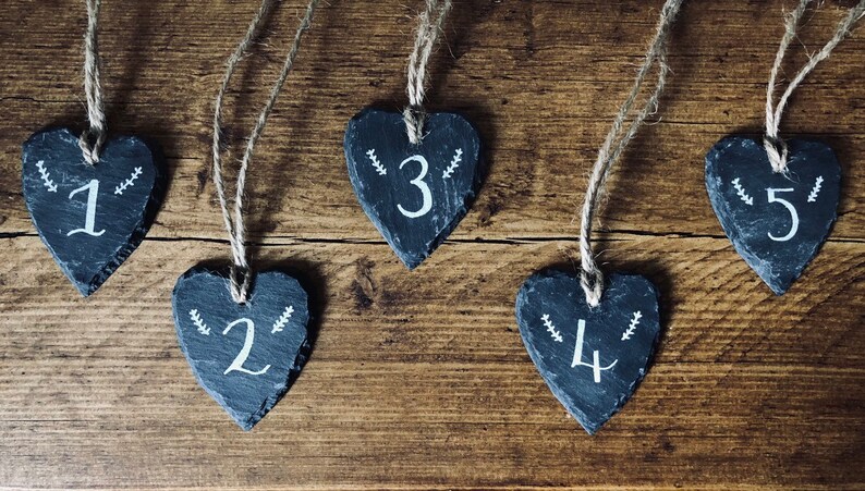 Rustic Heart Table Numbers Set of 10 - Etsy UK