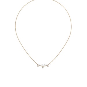 Diamond Dangles on Delicate 14k Gold Chain Necklace Diamond - Etsy