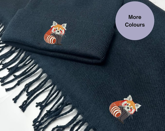 Red Panda Scarf, Hand Painted Silk Scarves, Veterinarian Gift for Him ...