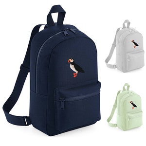 Embroidered Puffin Rucksack. Bird Embroidered Bag, 9 Colour Options and ...