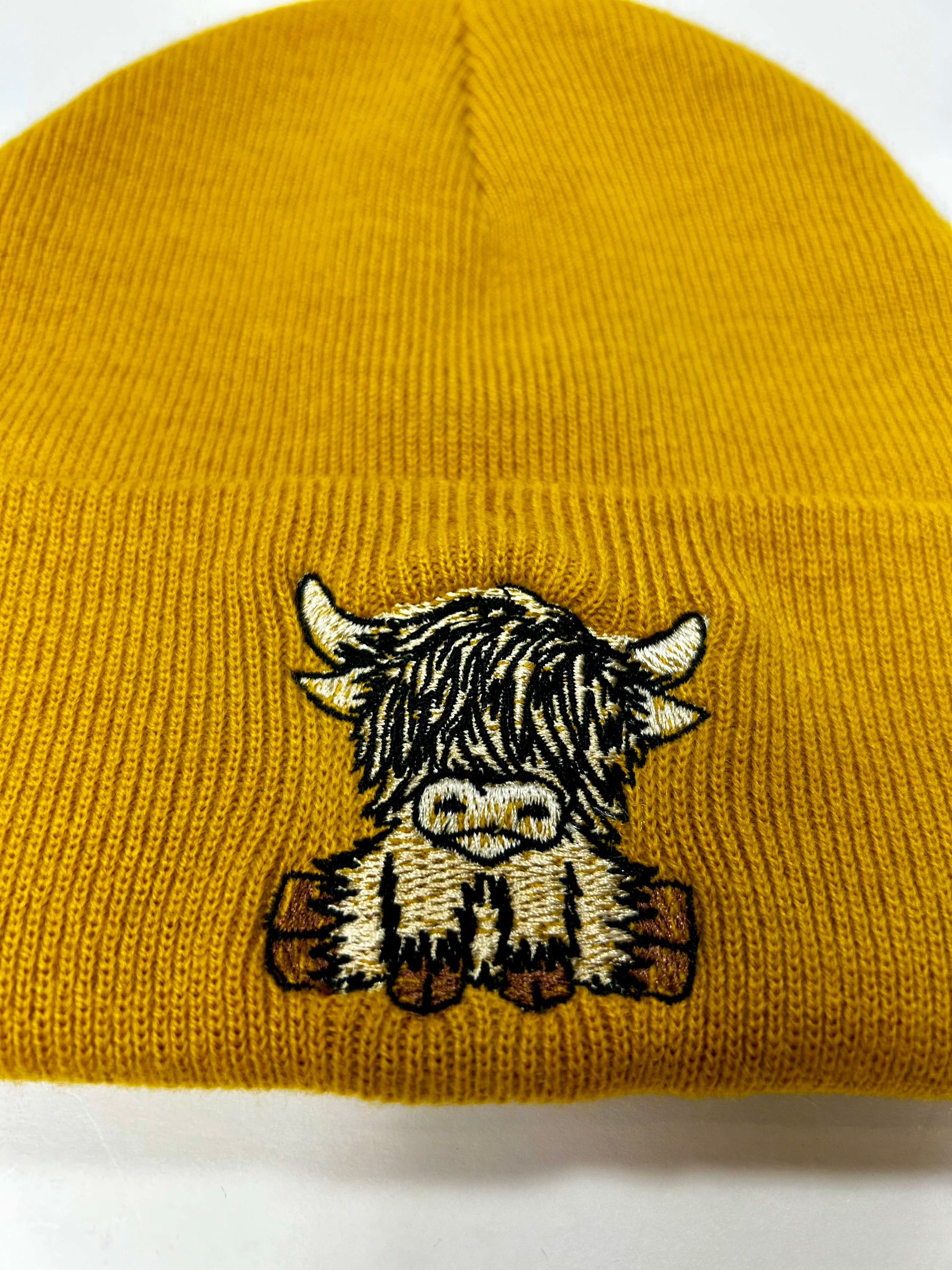Scottish Highland Cow Embroidered Beanie Unique Embroidered - Etsy UK