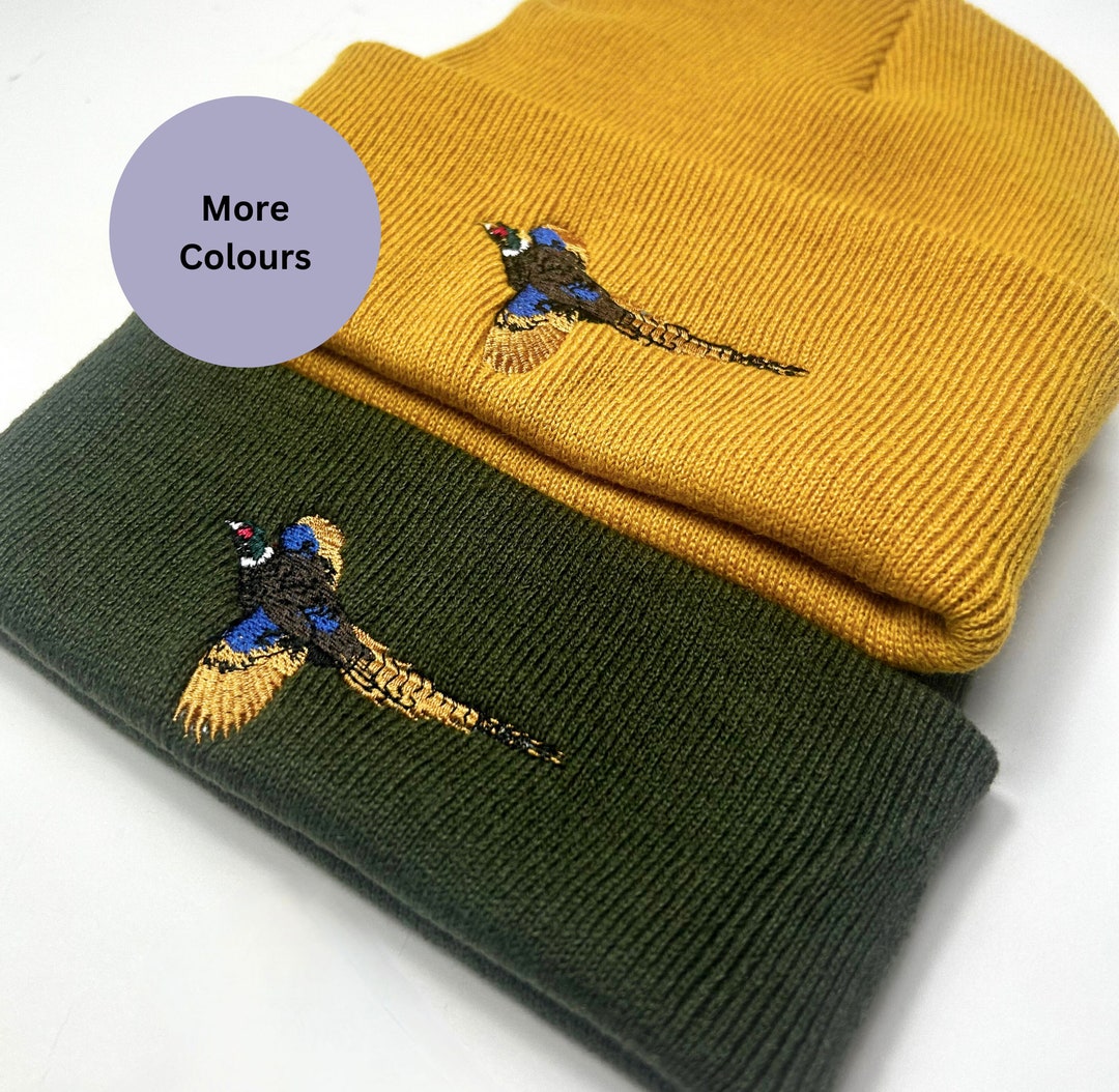 Pheasant Embroidered Beanie Hat Bird Hunting Hats Farming Har Warm ...