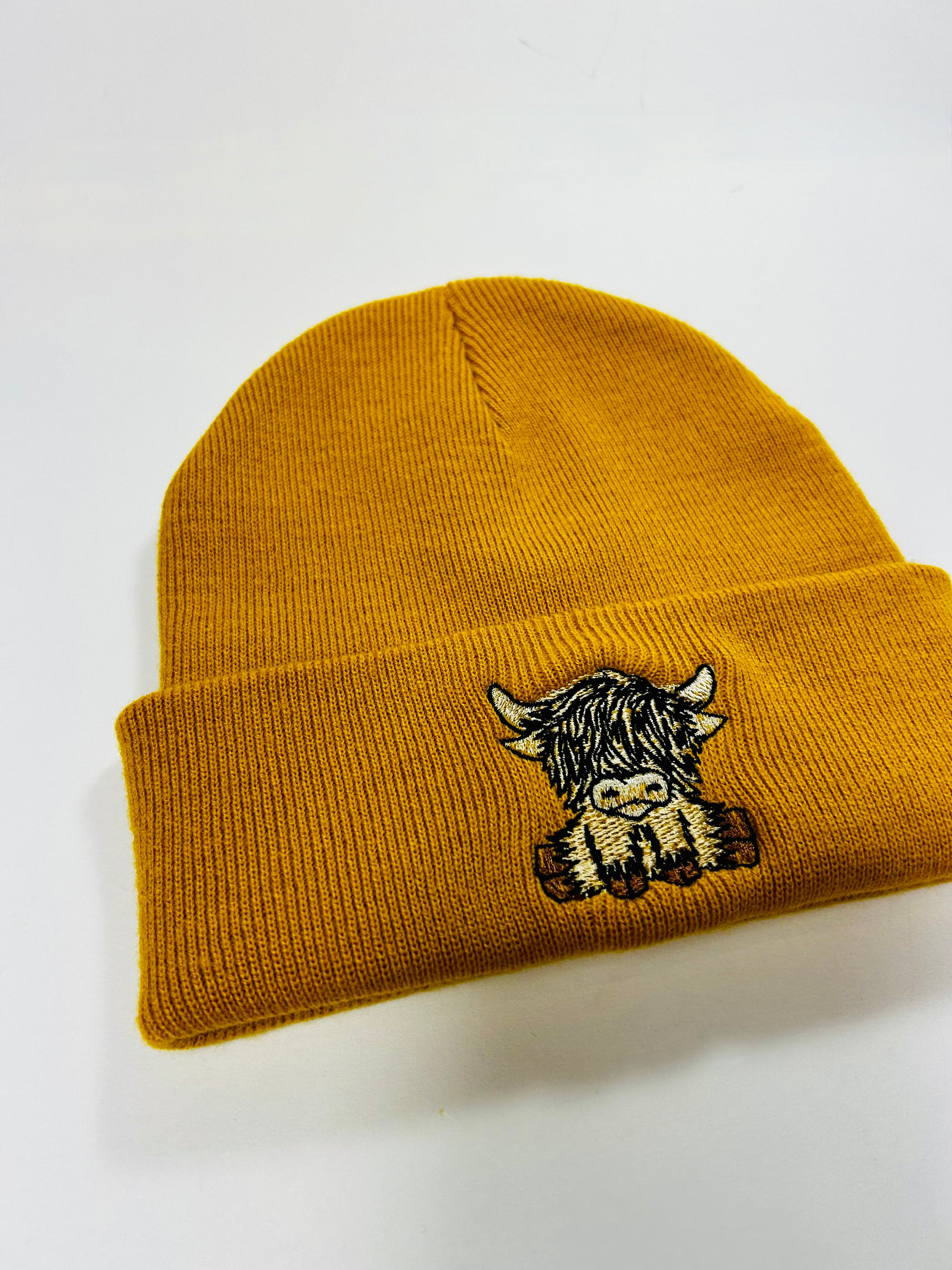 Scottish Highland Cow Embroidered Beanie Unique Embroidered - Etsy UK