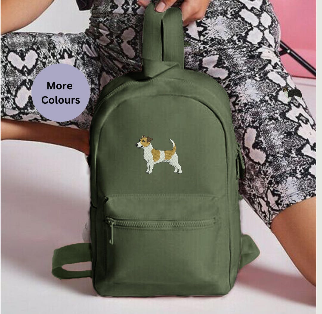 Jack Russell Embroidered Mini Rucksack: Unisex Dog Lover Bag ...