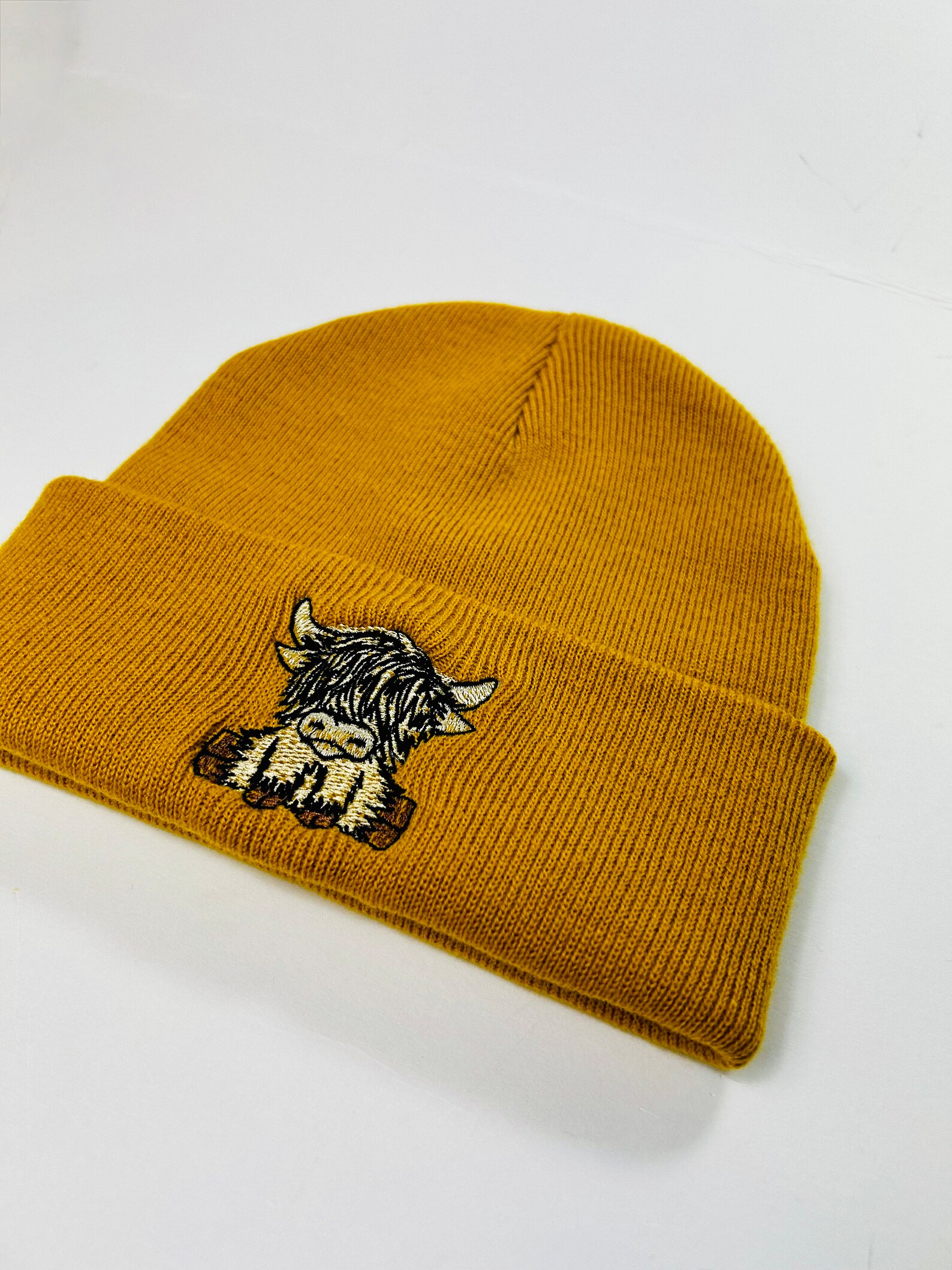 Scottish Highland Cow Embroidered Beanie Unique Embroidered - Etsy UK