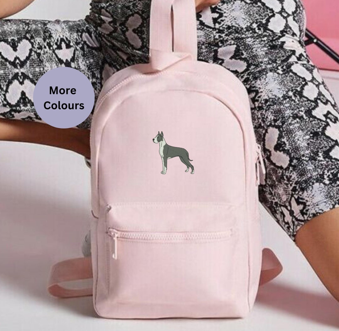Great Dane Embroidered Mini Rucksack, Dog Walker Backpack, Personalized ...