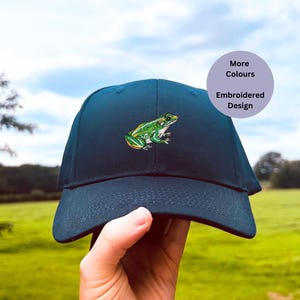 Embroidered Frog Baseball Cap Adjustable Hat. Frog Lovers Gift Ideas ...