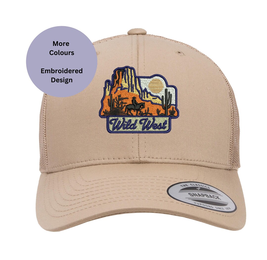 Embroidered Wild West Trucker Cap: Western Cowboy Netback Hat, Western ...