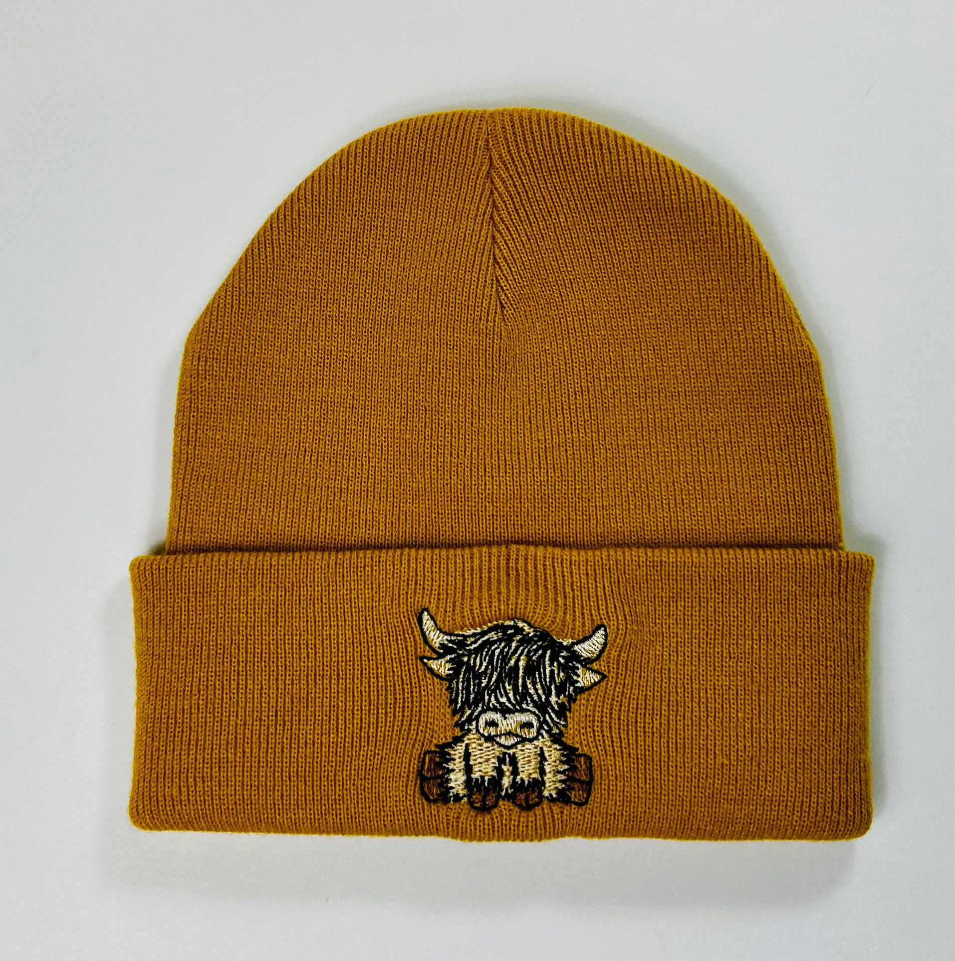 Scottish Highland Cow Embroidered Beanie Unique Embroidered - Etsy UK