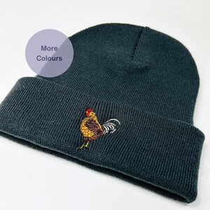 Farm Chicken Embroidered Beanie, Winter Warm Unisex Embroidered Animal ...