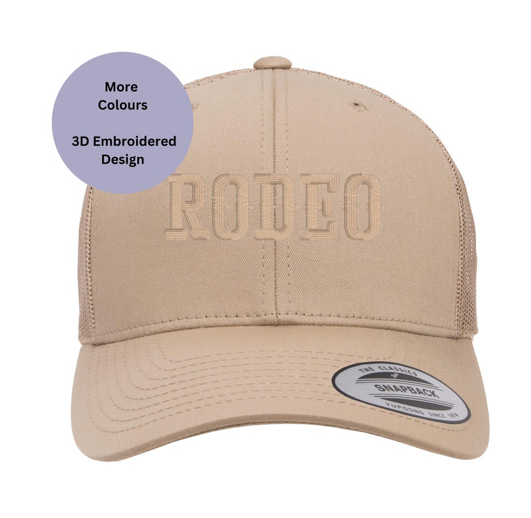3D Rodeo Embroidered Trucker Cap. Western Inspired Gift Ideas. Rodeo 3D ...