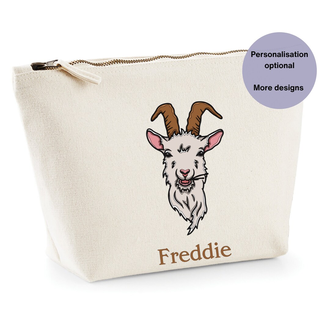 Goat Accessory Bag, Makeup Bag, Toiletry Bag. Farm Animal Gift Ideas ...