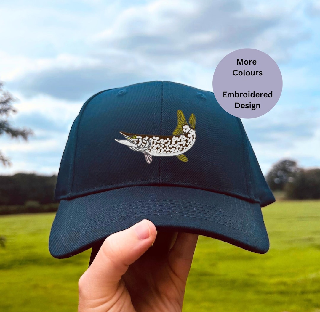 Embroidered Pike Baseball Cap: Fishing Gift for Anglers, Fishermans Hat ...