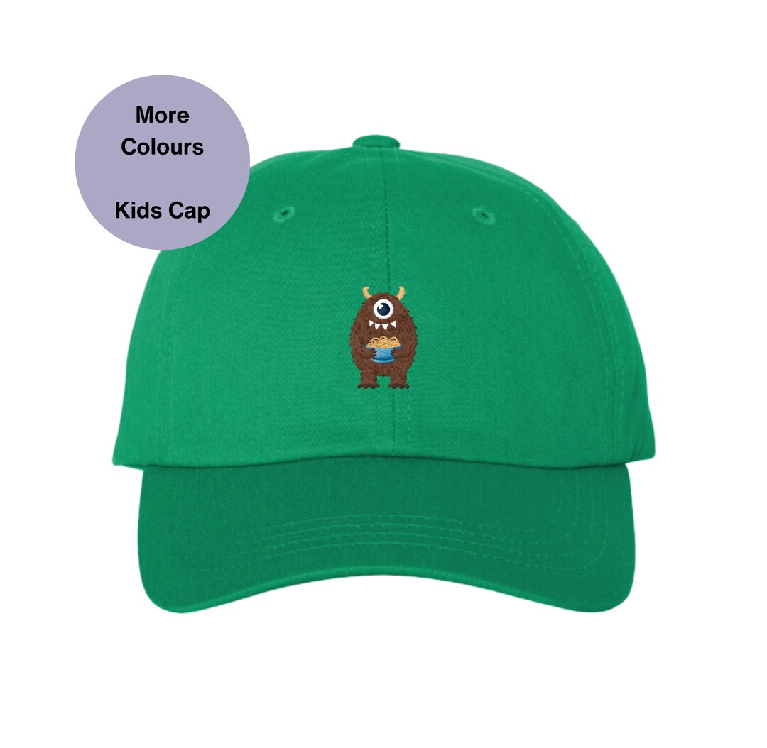 Embroidered Pasta Monster Kids Baseball Cap. the Food Collection Kids ...