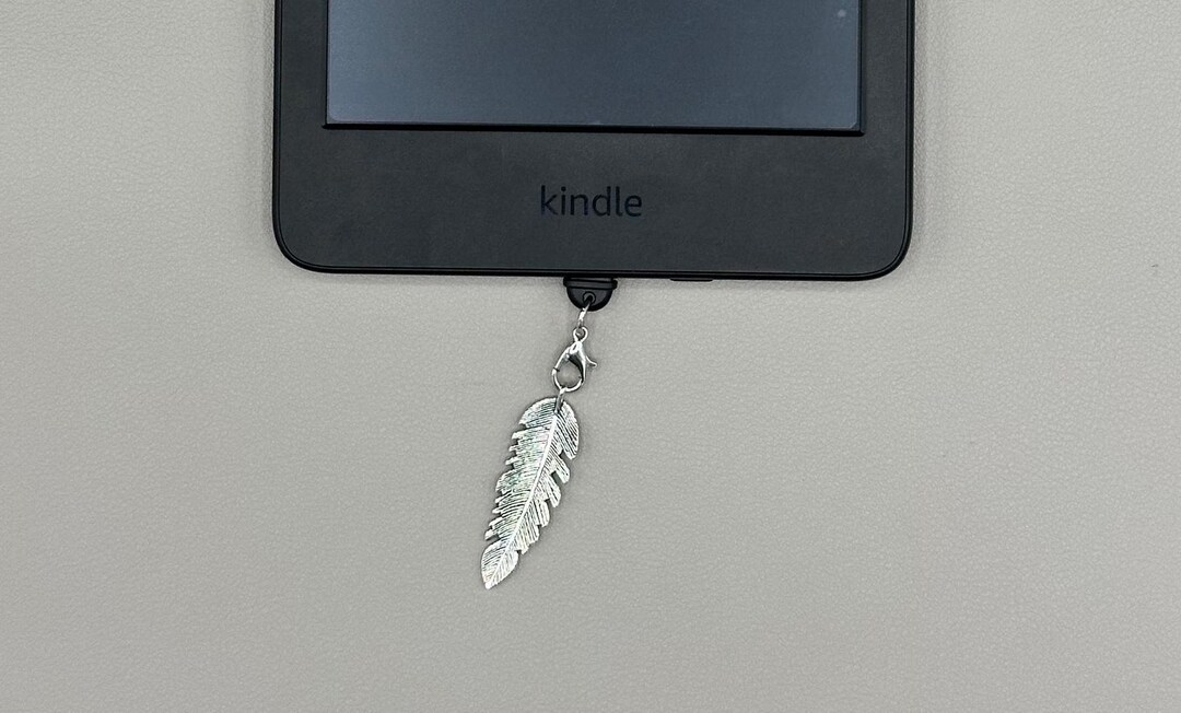 Silver Leaf Dust Plug | Kindle Charms | Phone Charms | Kindle Dust Plug ...
